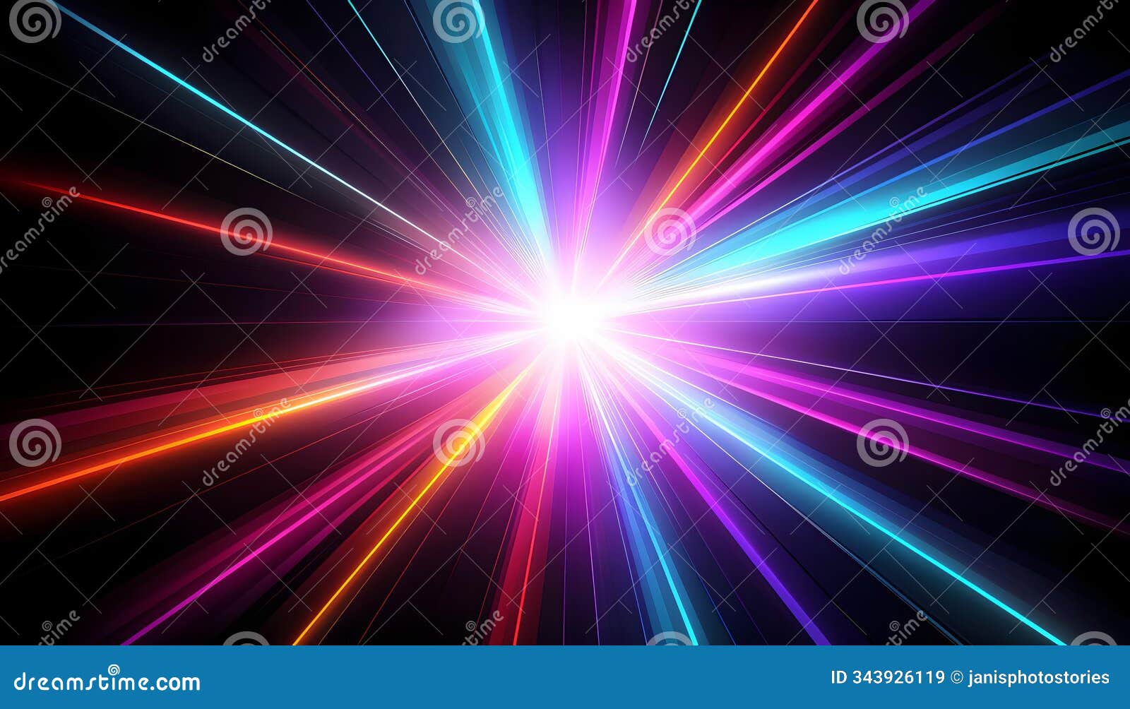 Vibrant Abstract Light Burst, Multicolor Rays Across Dark, Dynamic ...