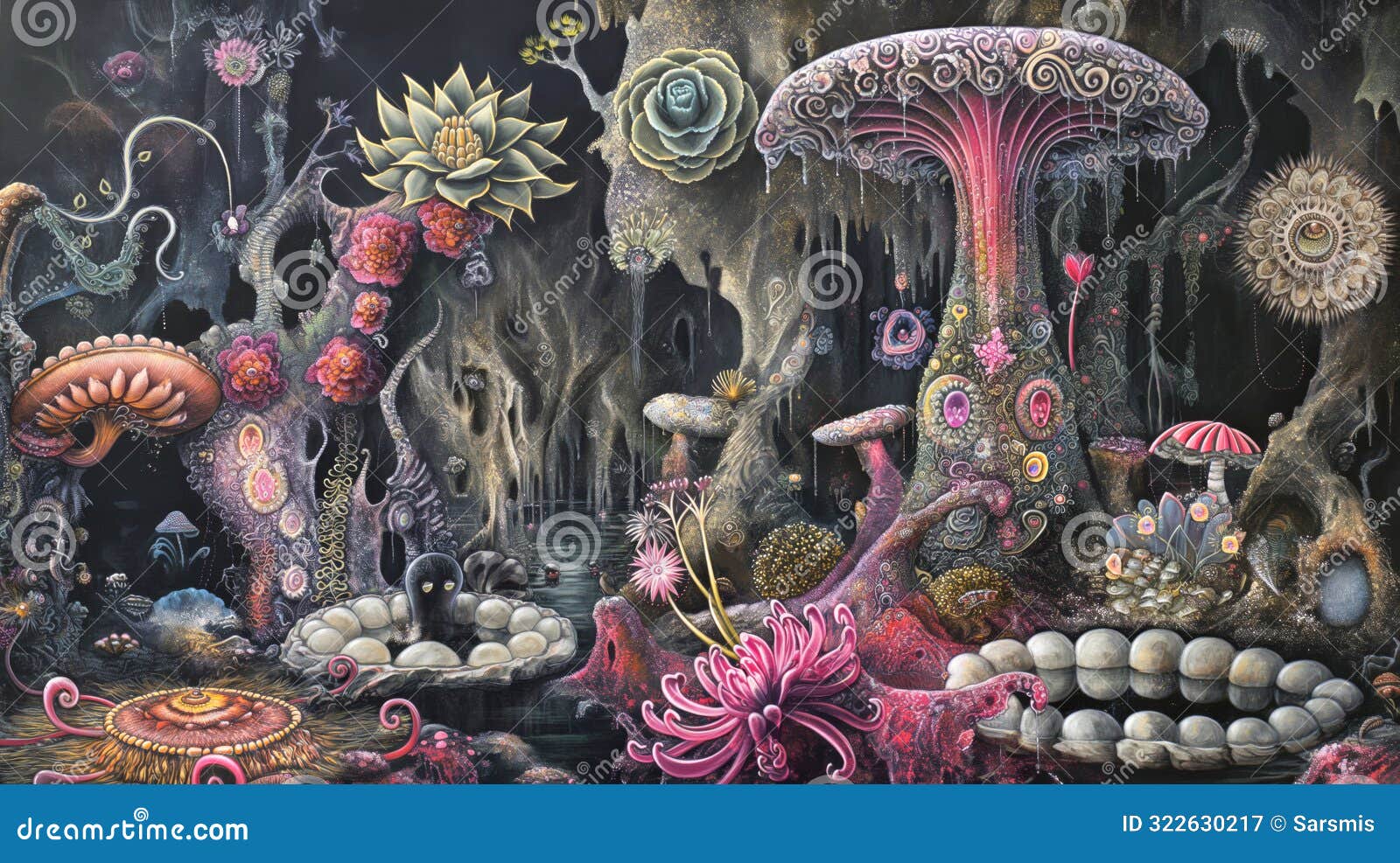 Vibrant Abstract Organic Structures with Bold Colors and Intricate ...