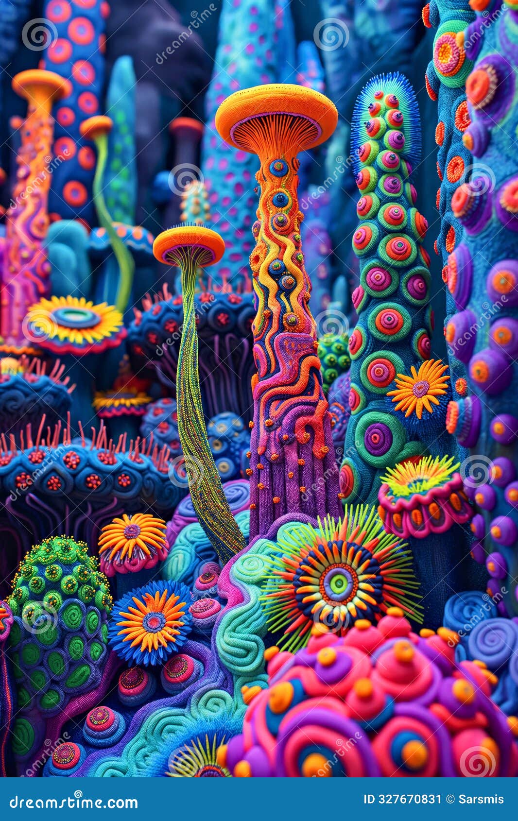 Vibrant Abstract Organic Structures with Bold Colors and Intricate ...