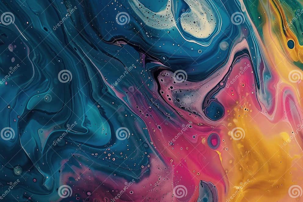 Vibrant Abstract Paint Swirls Background Stock Illustration ...