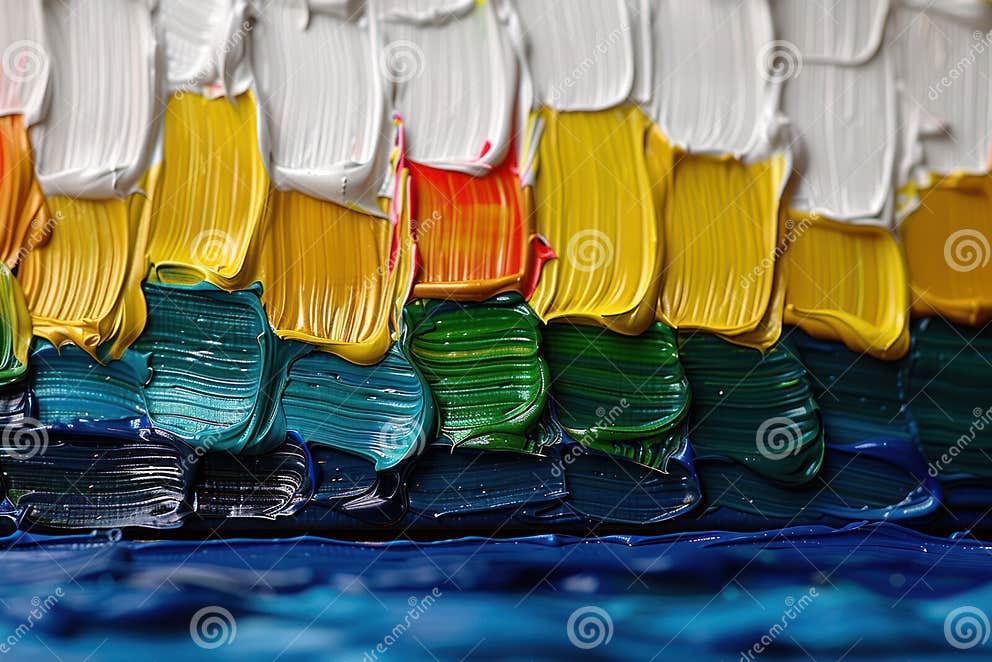 Colorful Abstract Painting with Rough Texture and Overlapping Layers on ...