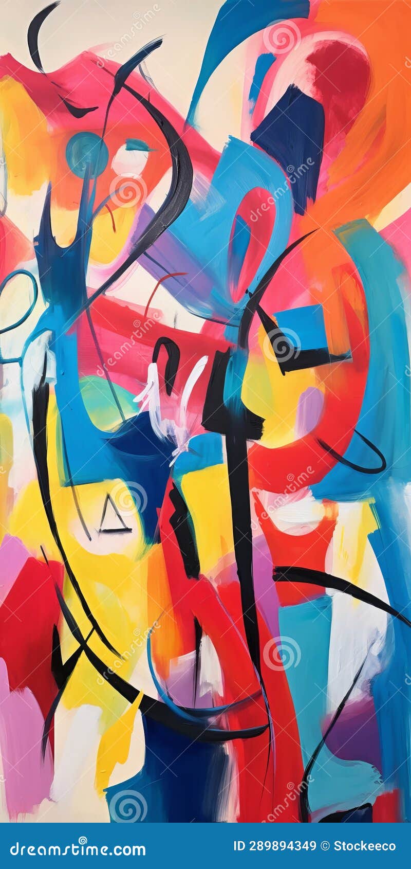 Vibrant Abstract Paintings: Bold Colors and Energetic Gestures Stock ...