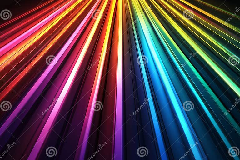 Vibrant Abstract Rainbow Spectrum with Glowing Parallel Lines Against a ...