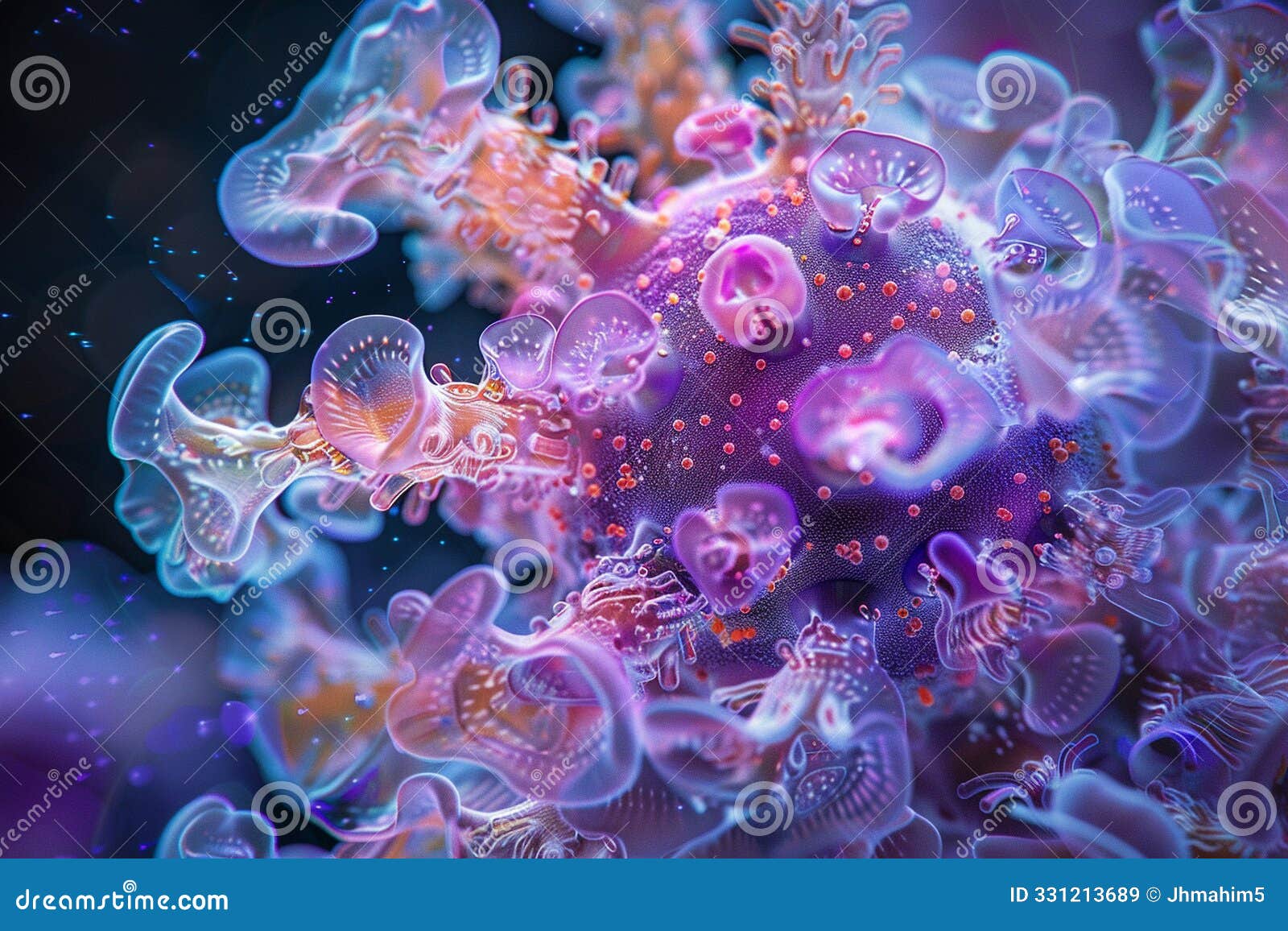 Microscopic Structure Fibrous Connective Tissue Intertwined Spongy Blue ...