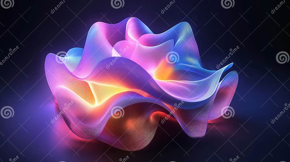 Vibrant Abstract Shapes in a Striking Dark Backdrop Creating a Visually ...