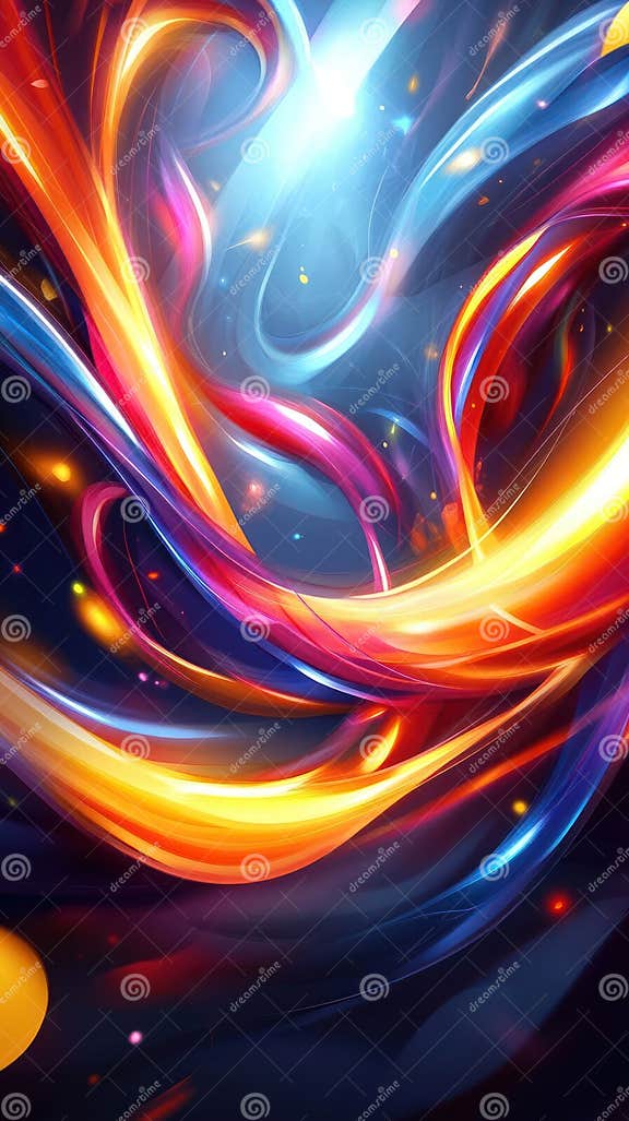 A Vibrant Abstract Swirl of Colors Creating a Dynamic and Energetic ...