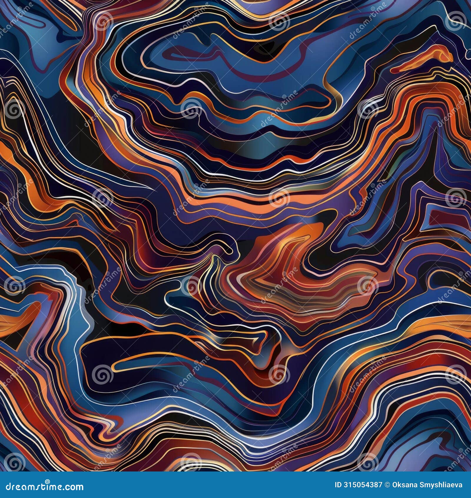 Vibrant Abstract Topographic Lines Illustration Stock Image - Image of ...