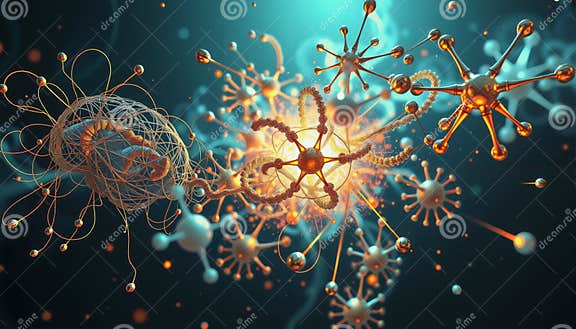Molecular Neural Network Energy Flow Stock Photo - Image of ...