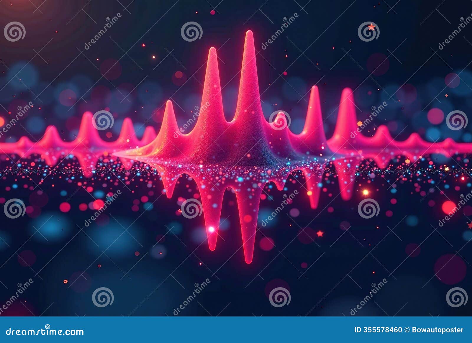Vibrant Abstract Visualization of Sound Waves a Digital Art Exploration ...