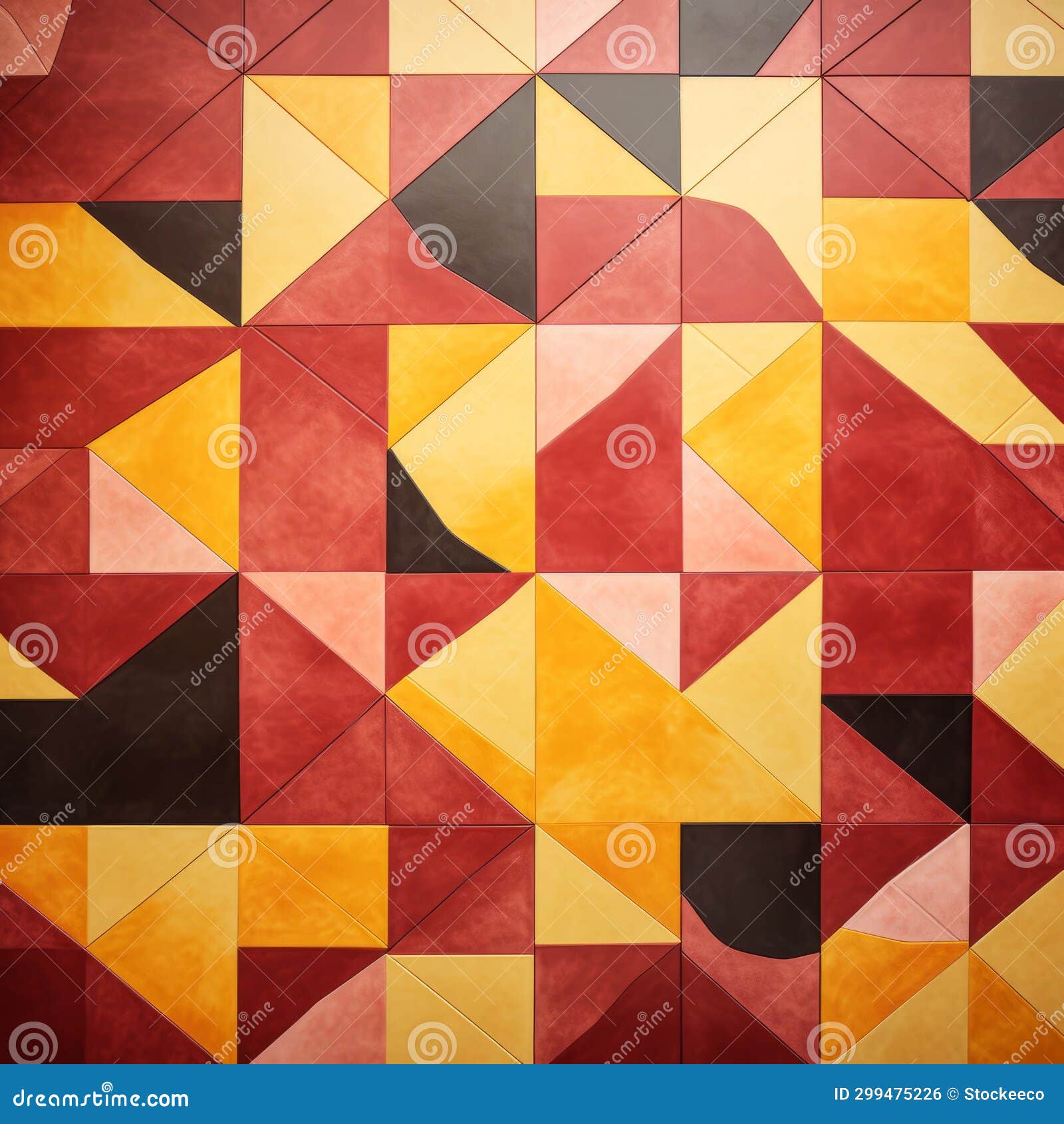 Abstract Geometric Wall Sculpture with Red, Yellow, and Green Triangles ...