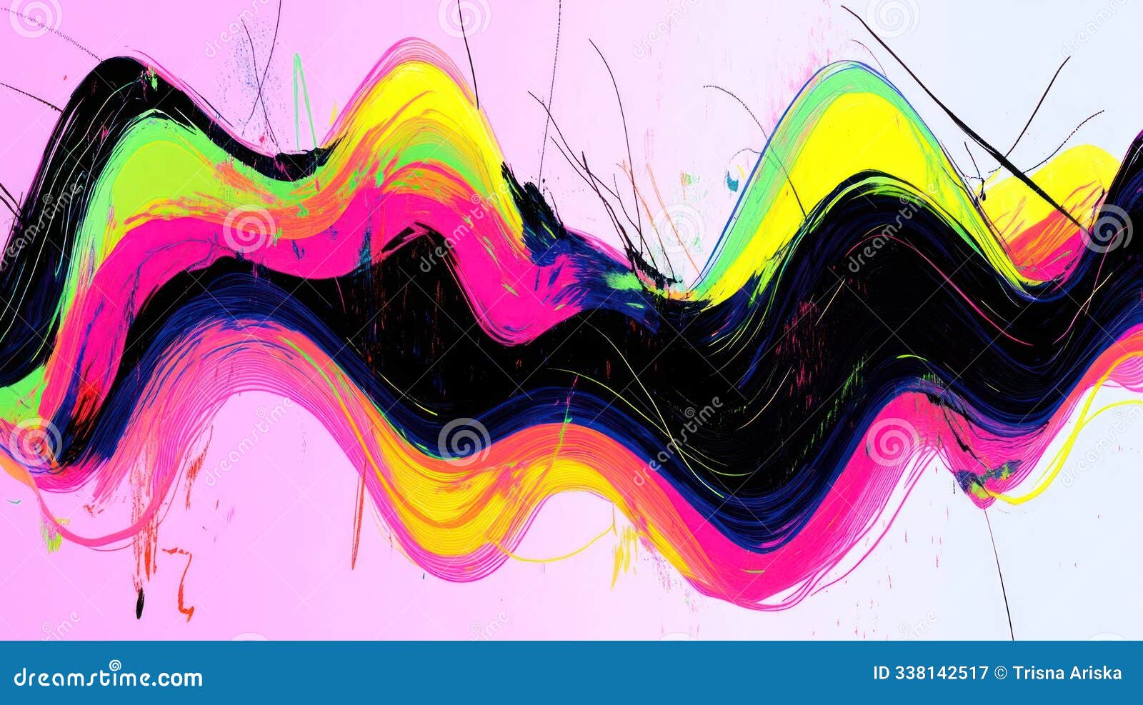 A Vibrant Abstract Wave of Colors on a Gradient Background, Evoking ...