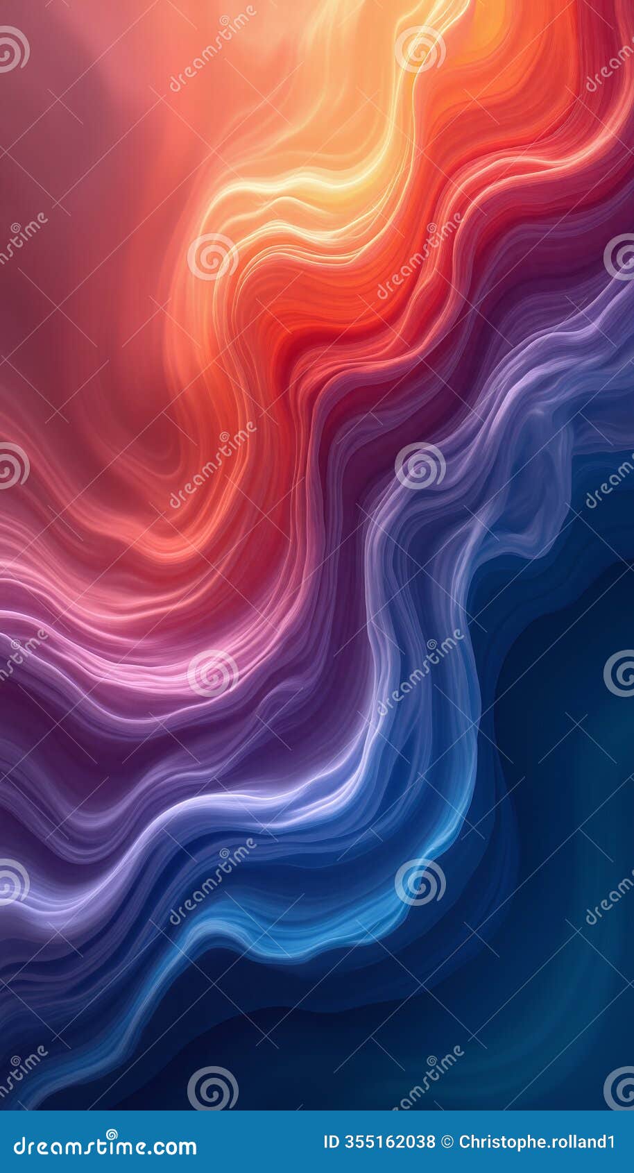 Vibrant Abstract Wave Patterns in Warm and Cool Colors Creating a Mesmerizing Visual Experience ...