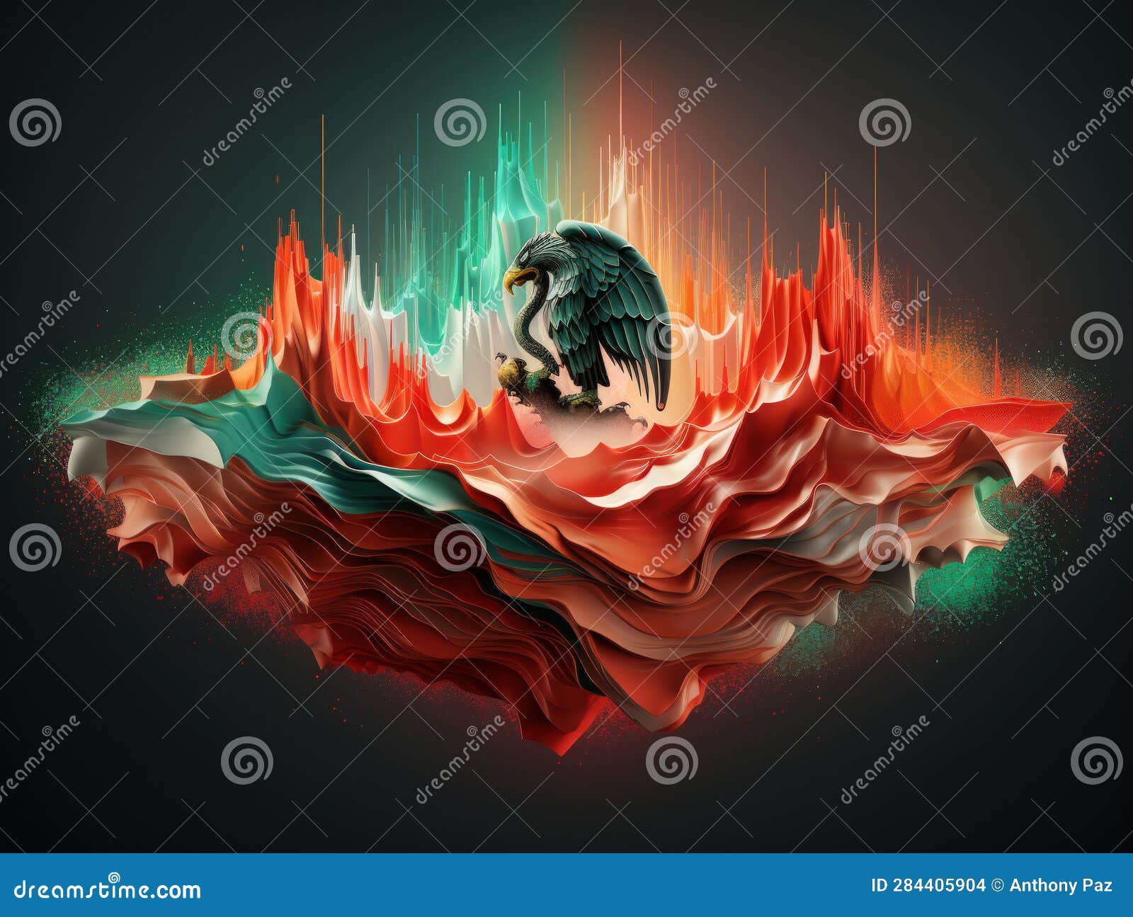 Vibrant Abstraction: Mexican Flag-Inspired Abstract Background ...