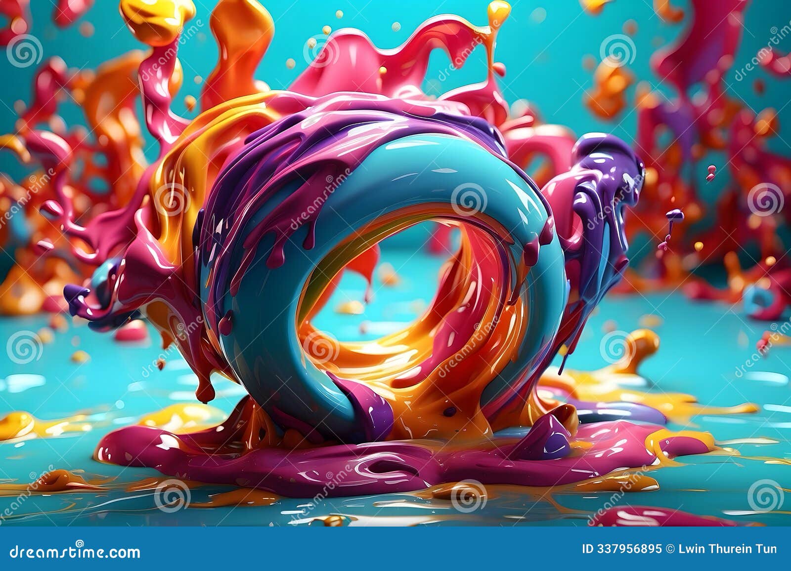 A Vibrant Advertisement Using 3D Liquid Fonts that Appear To Drip Stock ...