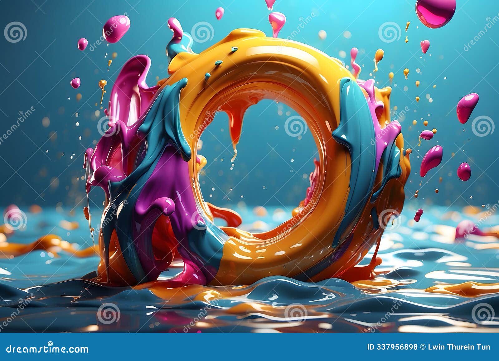 A Vibrant Advertisement Using 3D Liquid Fonts that Appear To Drip Stock ...