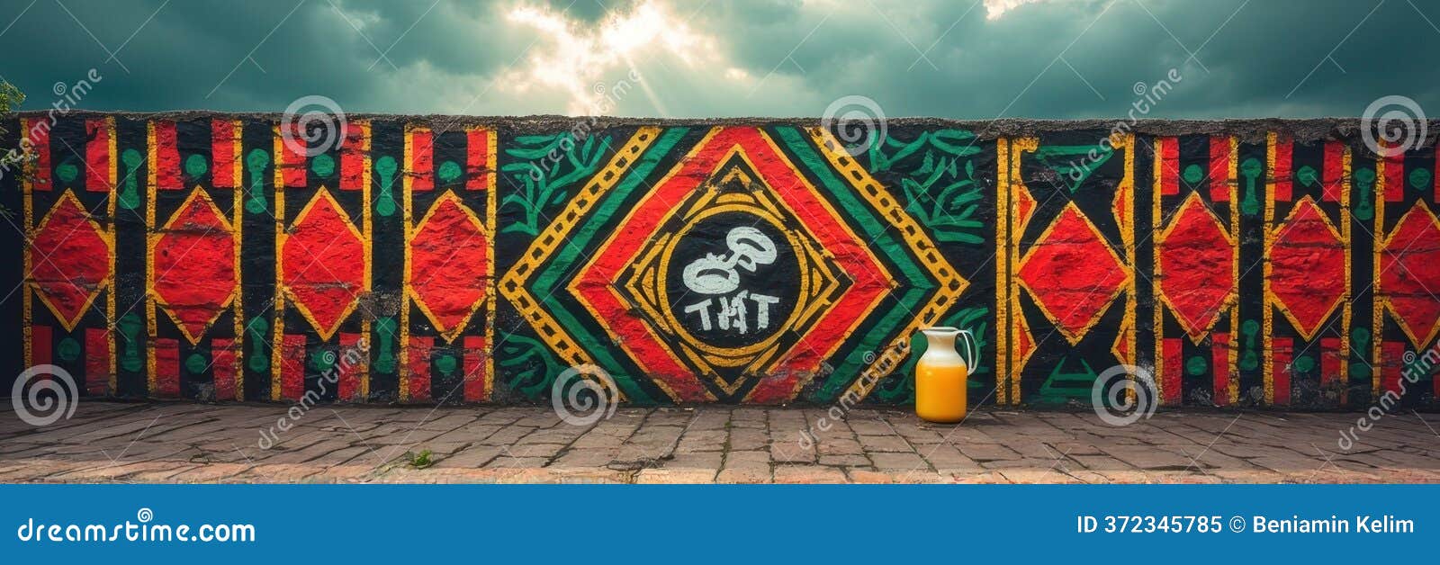 Vibrant African Inspired Tribal Pattern Artwork Stock Photography ...