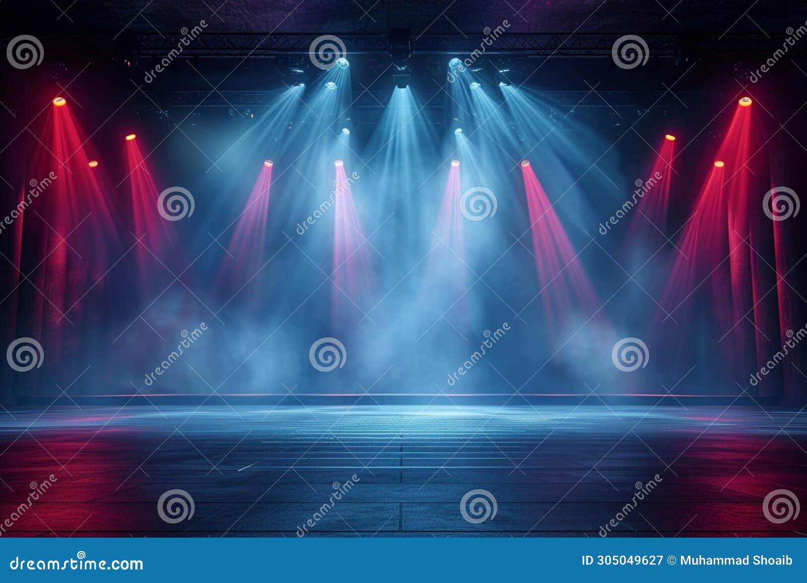 Vibrant AI Generated Stage Performance, Illuminated by Bright Concert ...