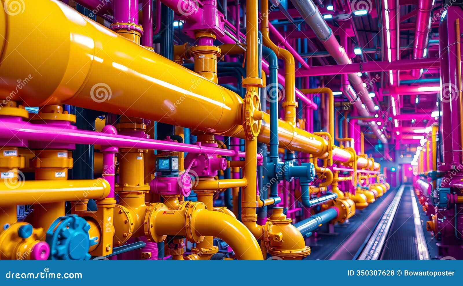 A Vibrant AI Rendering of an Industrial Power Plant Piping Network ...
