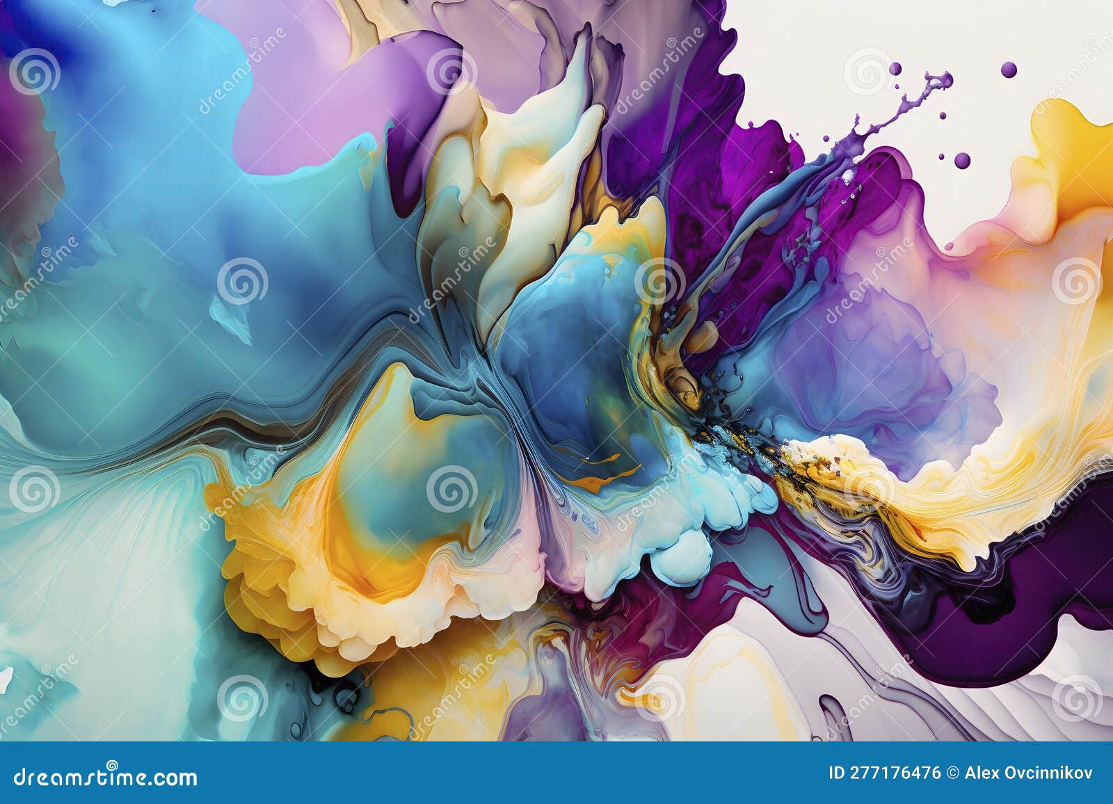 Vibrant Alcohol Ink Splash Artwork for Invitations and Posters. Stock ...