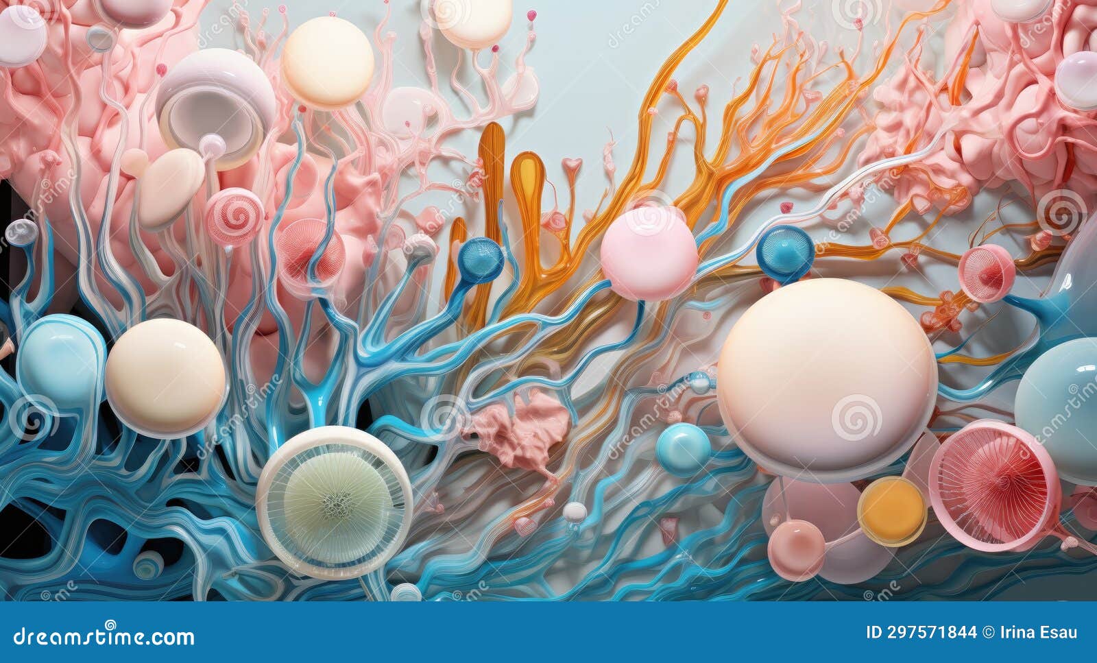 A Vibrant Alien Ecosystem with Pink and Blue Flora, Featuring Large ...