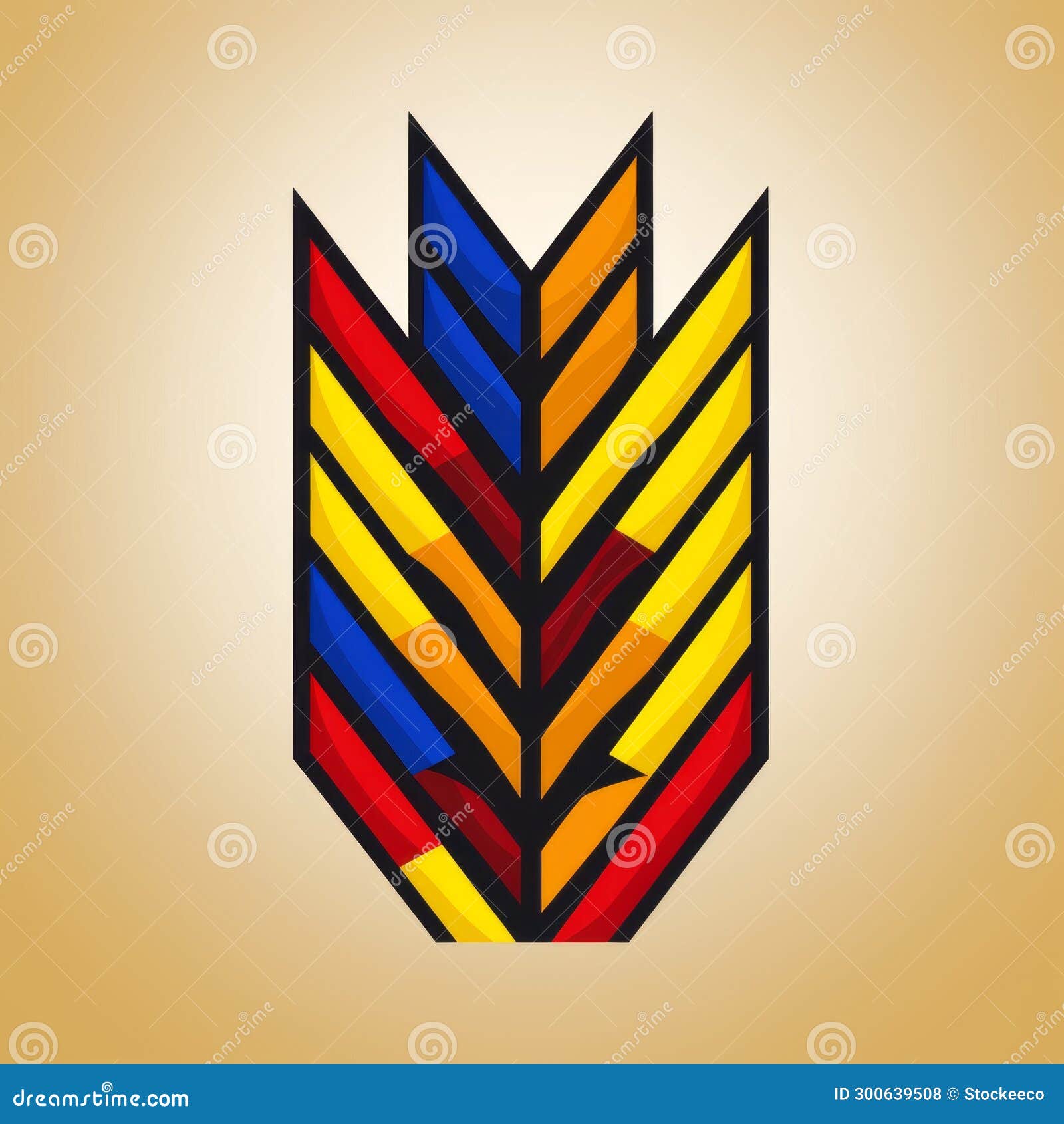 Vibrant American Wheat Logo with Abstract Constructivism Design Stock ...