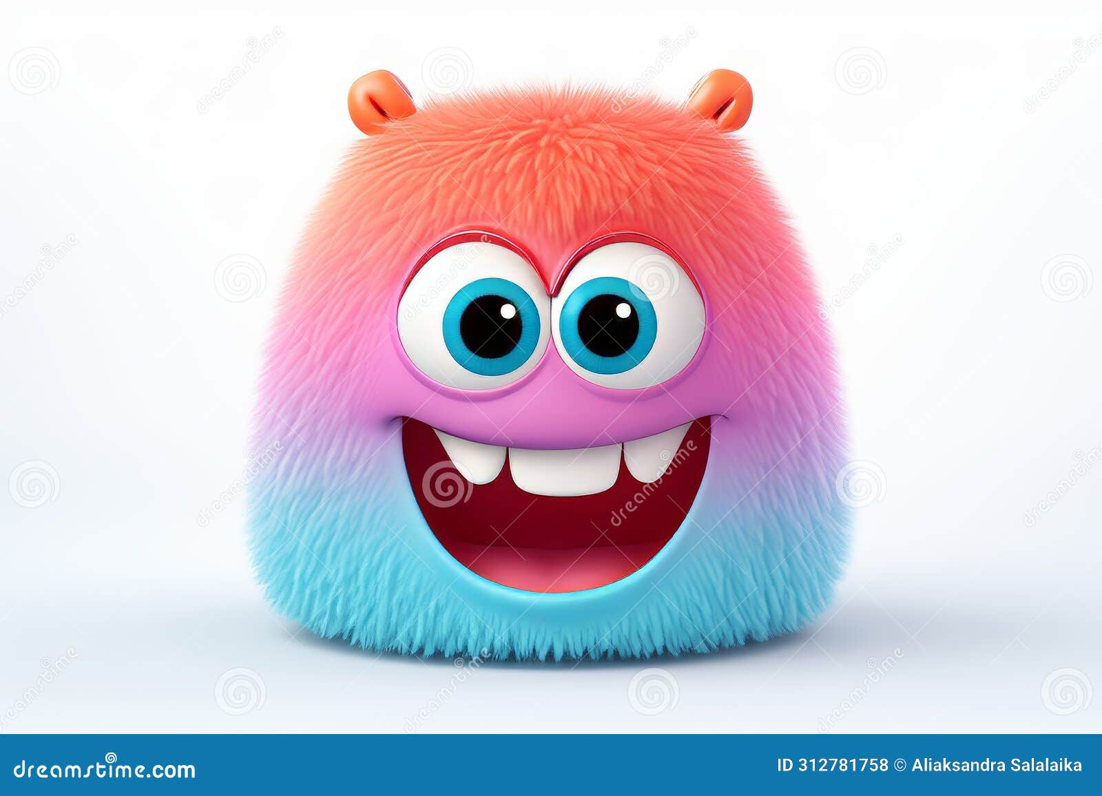 Vibrant and Amusing Behemoth Cartoon Character Displayed on a Plain ...