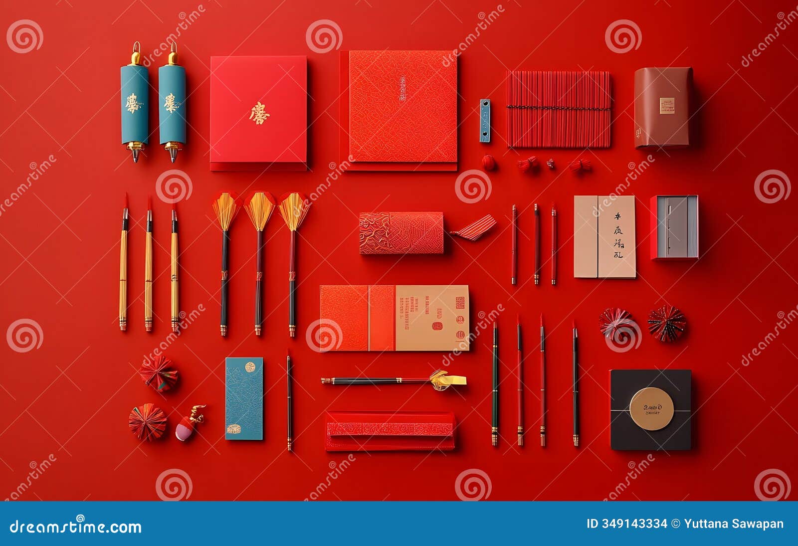 Chinese Items Seamless Pattern Vector Illustration | CartoonDealer.com ...