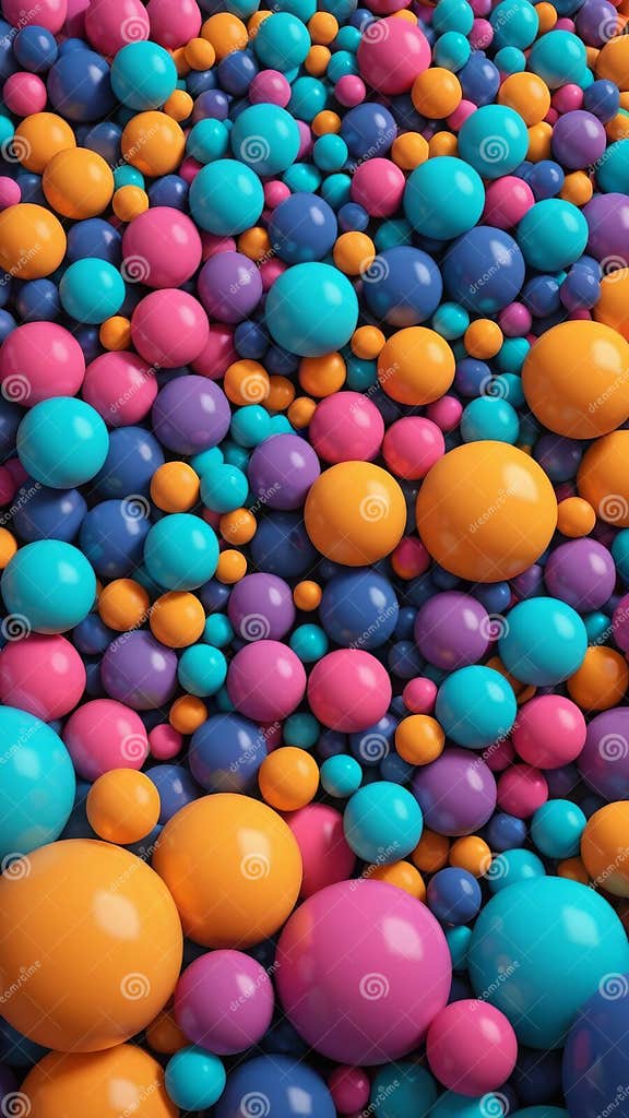 Vibrant Array of Colorful 3D Spheres Forming a Dynamic Abstract Background Stock Photo - Image ...