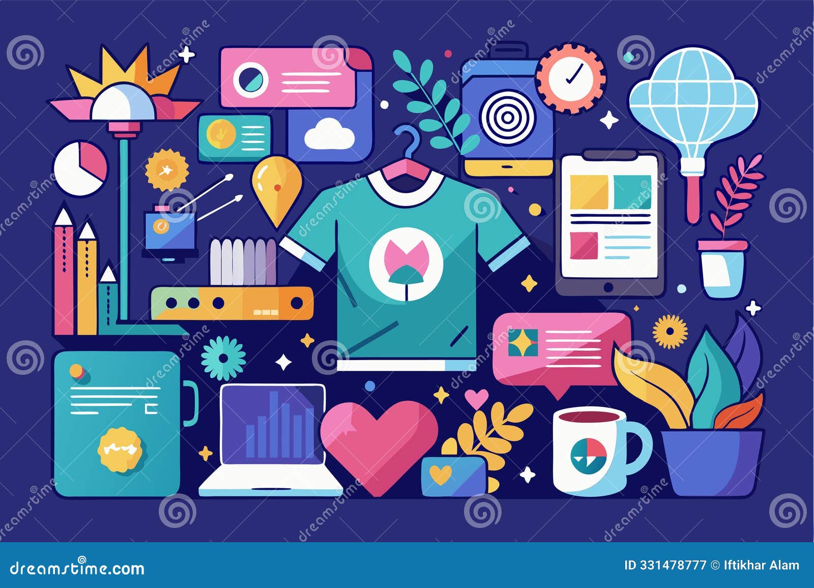 A Vibrant Array of Design Elements, Including Graphics, Tools, and ...