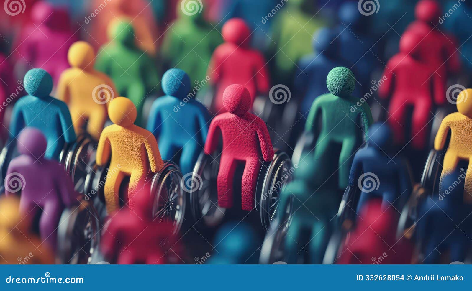 Colorful Wheelchair Figures Symbolize Inclusivity and Diversity Stock ...