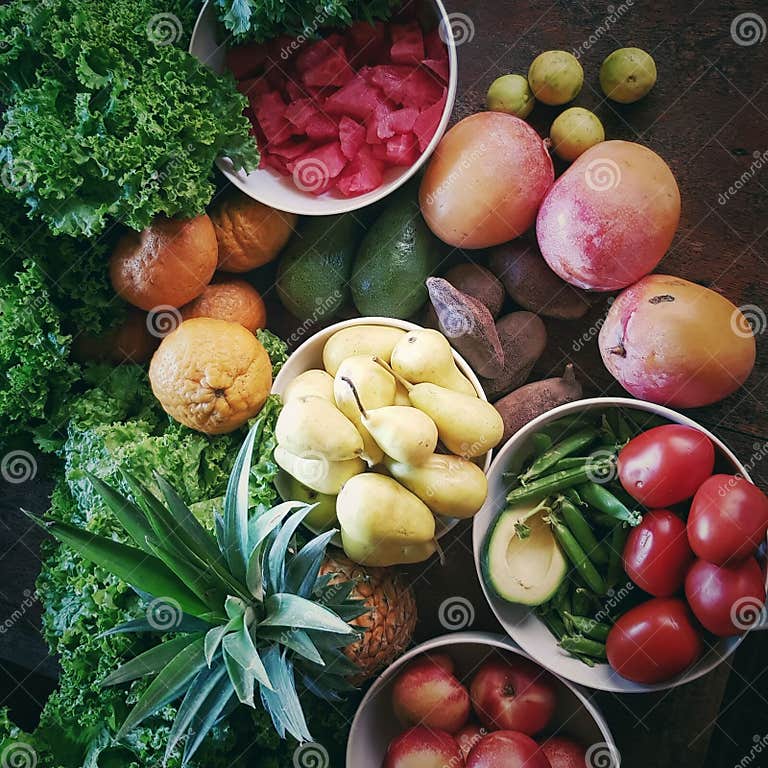 Vibrant Array of Fresh Peruvian Fruits and Vegetables. Stock Image ...
