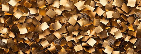 A Vibrant Array of Golden Squares Layered Together Creating a Visually ...