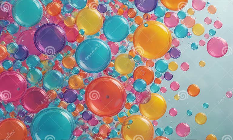 Vibrant Array Multicolored Bubbles Floats and Floats Against Light Blue ...