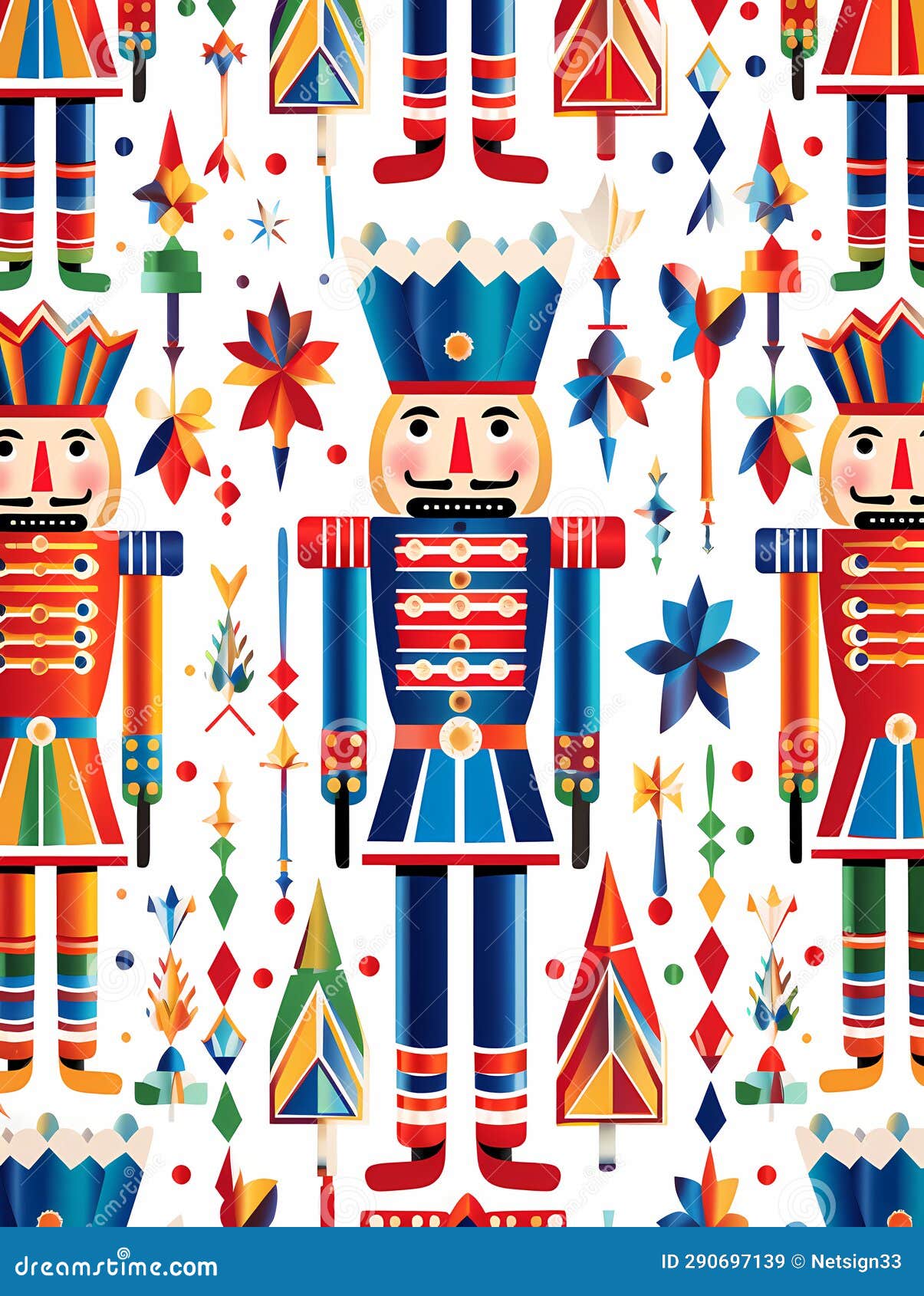Pattern of Colorful Nutcrackers Stock Illustration - Illustration of ...