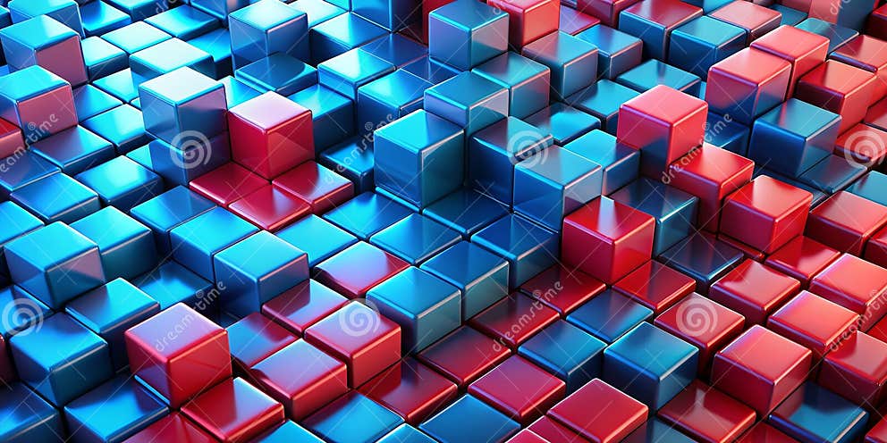 A Vibrant Array of Red To Blue Gradient Cubes Creating a Mesmerizing ...