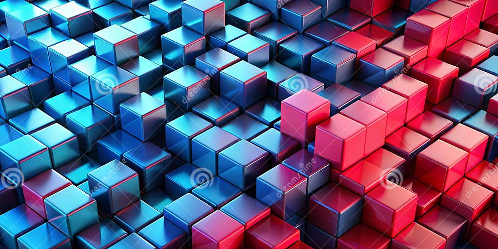 A Vibrant Array of Red To Blue Gradient Cubes Creating a Mesmerizing ...