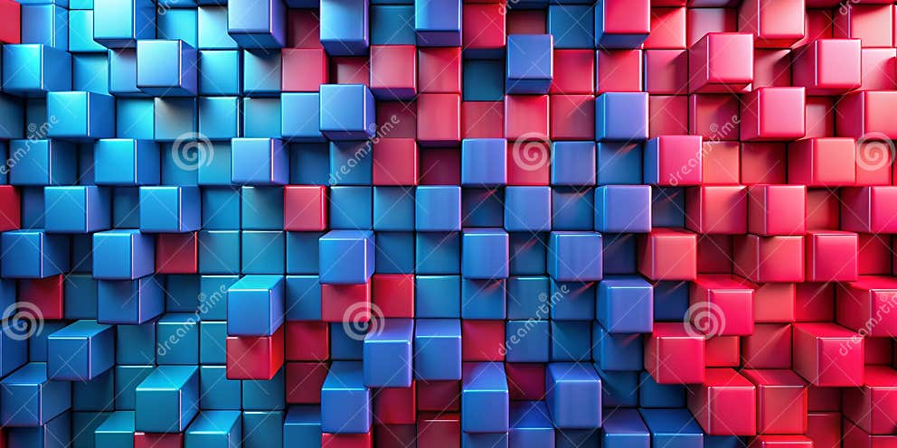 A Vibrant Array of Red To Blue Gradient Cubes Creating a Mesmerizing ...