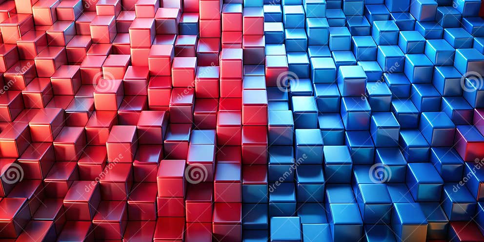 A Vibrant Array of Red To Blue Gradient Cubes Creating a Mesmerizing ...