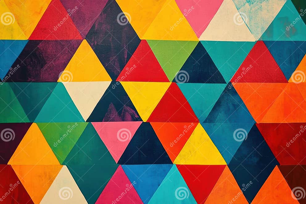 A Vibrant Array of Triangular Shapes Forms a Striking Geometric Pattern ...