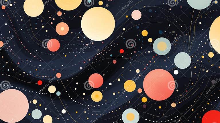 Vibrant and Artistic Pin Dot Composition Featuring Flat Illustrations ...