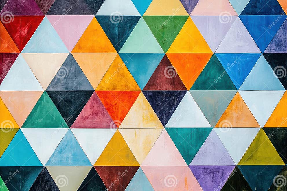 This Vibrant Artwork Showcases an Array of Colorful Triangular Patterns ...