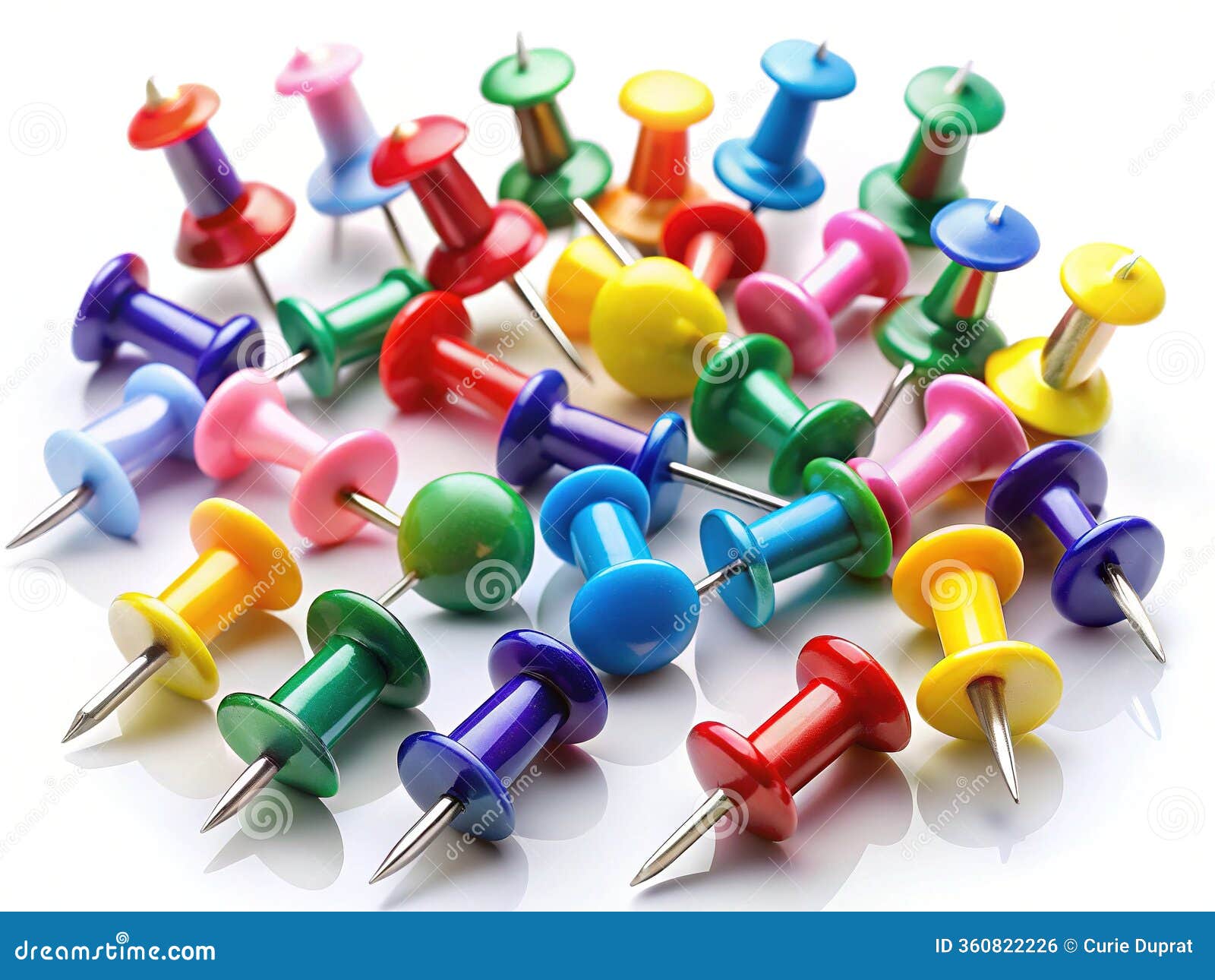 Vibrant Assorted Push Pins and Thumbtacks on Transparent Background ...