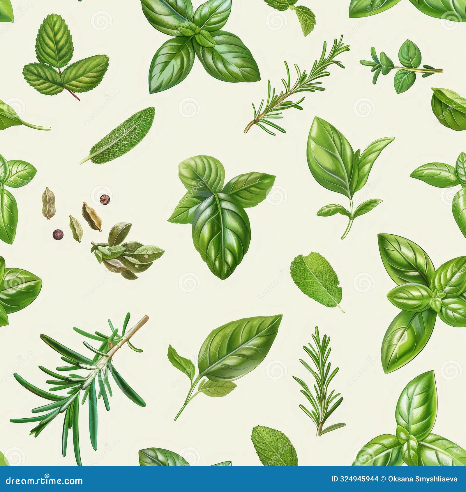 Vibrant Assortment of Herbal Leaves and Spices Illustration Stock Photo ... Vibrant Assortment of Herbal Leaves and Spices Illustration Stock Photo ...