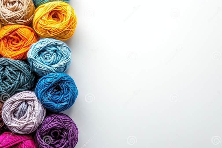 A Vibrant Assortment of Yarn Rolls is Displayed in a Grid Pattern on a ...