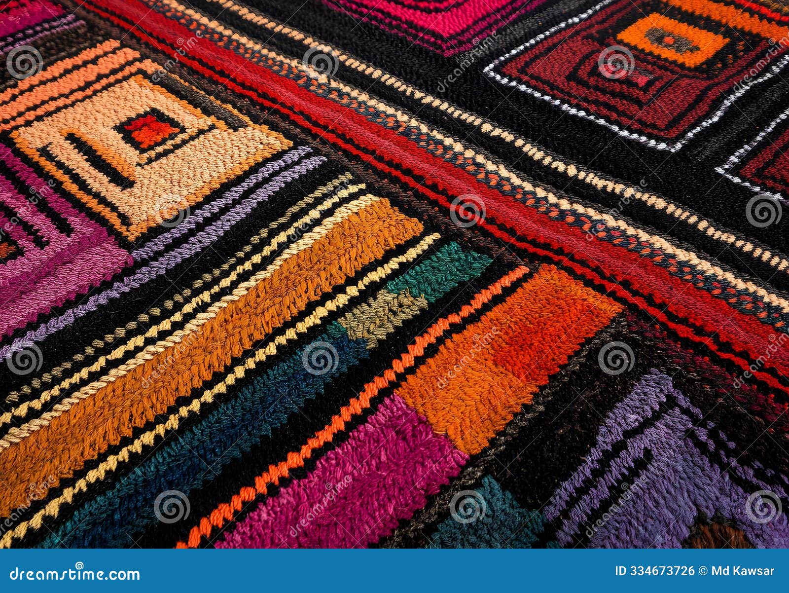 Vibrant Aztec Rug Pattern Close-Up Stock Illustration - Illustration of ...