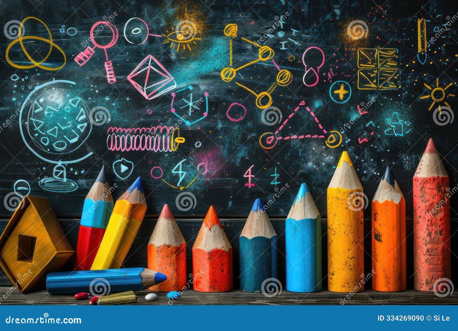 Vibrant Back To School Background with Colorful Geometric Shapes and ...