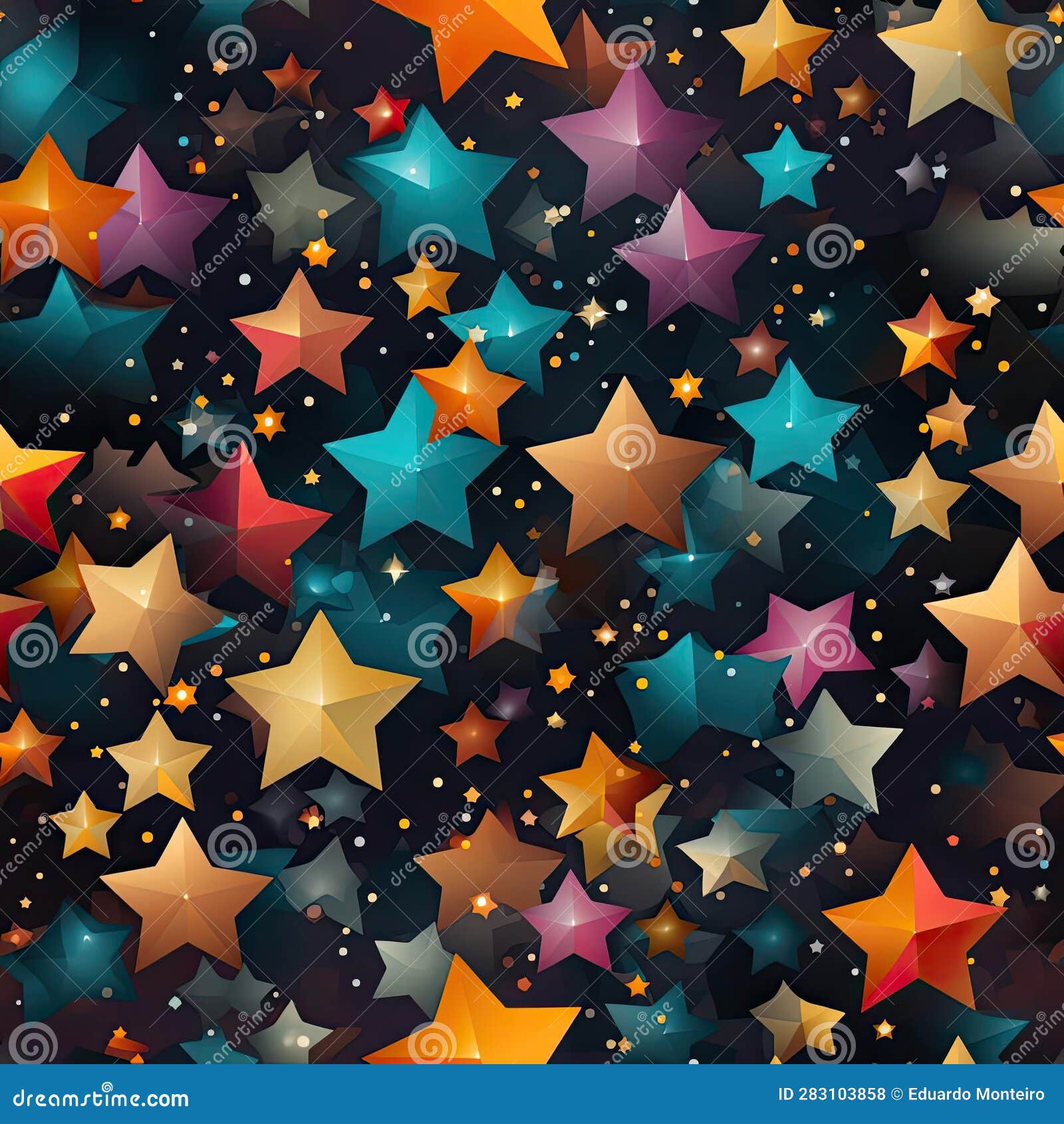 A Vibrant Background with Colorful Stars and Patterns (tiled) Stock ...