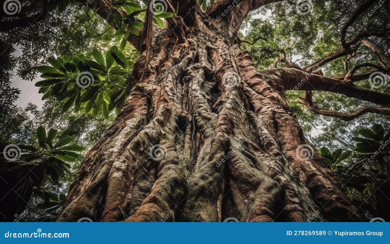 Vibrant Banyan Tree Growth in Tropical Rainforest Generated by AI Stock ...