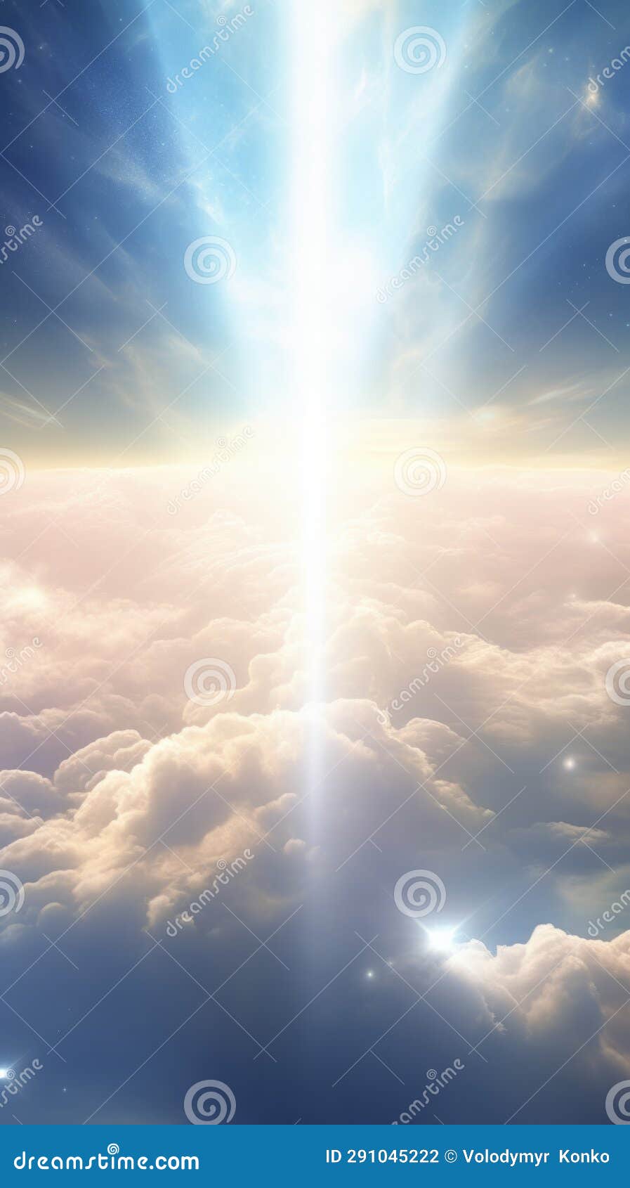 A Vibrant Beam of Light Shining through the Clouds Stock Illustration ...
