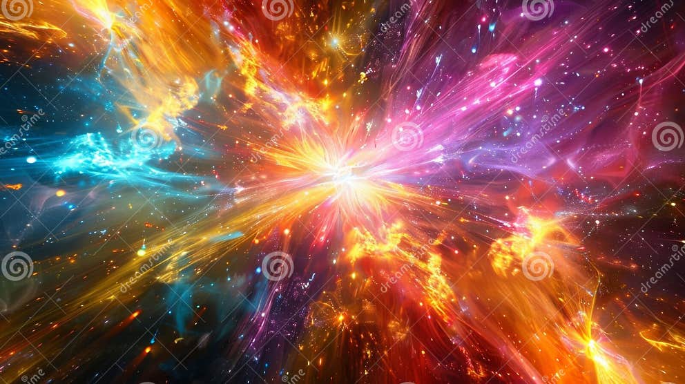 Vibrant Beams of Light Appearing in a Multitude of Colors and Bursting ...